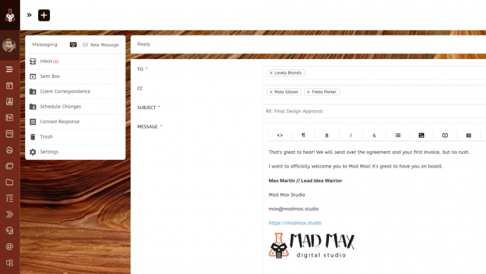 Integrated Secure Messaging :: SuiteDash :: White Label Client Portal Software, CRM, File ...