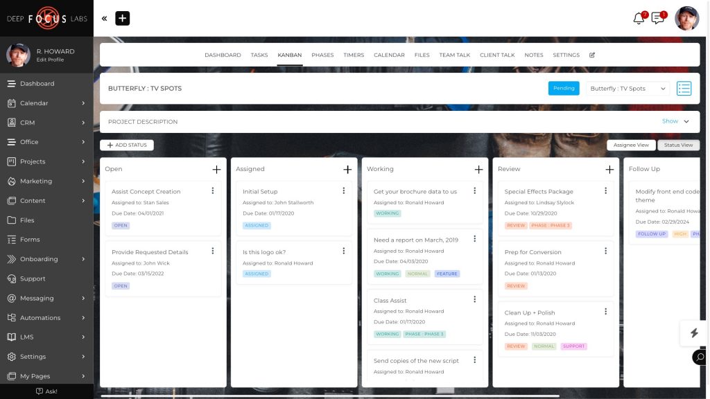 kanban-1 :: SuiteDash :: White Label Client Portal Software, CRM, File Sharing, Project ...